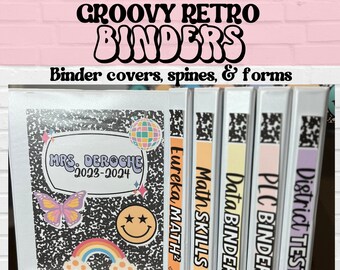 Editable Binder Covers and Spines bright Rainbow Accents Classroom ...
