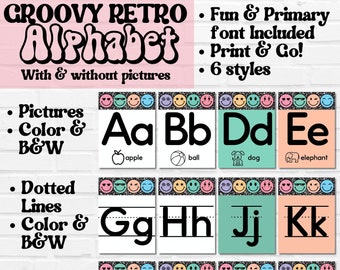 Classroom Alphabet Posters | Retro | Classroom Decor - Etsy