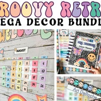 Retro Classroom Decor | Flip Calendar - Etsy