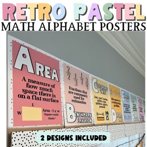 Classroom Math Alphabet, Retro Pastel Classroom Decor, Classroom ...