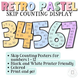 Skip Counting Multiples for Calm Retro Pastel Classroom Decor Pastel ...
