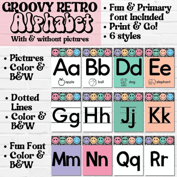 Retro Alphabet - Etsy