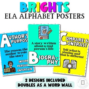 Classroom ELA Alphabet, Bright Colors Classroom Decor, Classroom ...