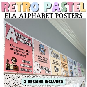 Classroom ELA Alphabet, Retro Pastel Classroom Decor, Classroom ...