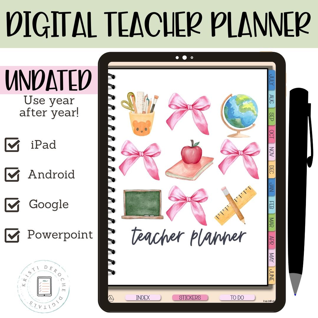 Digital Teacher Planner | Editable | Ipad, Tablet, Google | UNDATED ...
