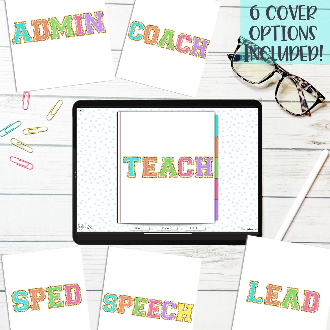Digital Teacher Planner Patch Letters | Digital Teacher Planner for ...