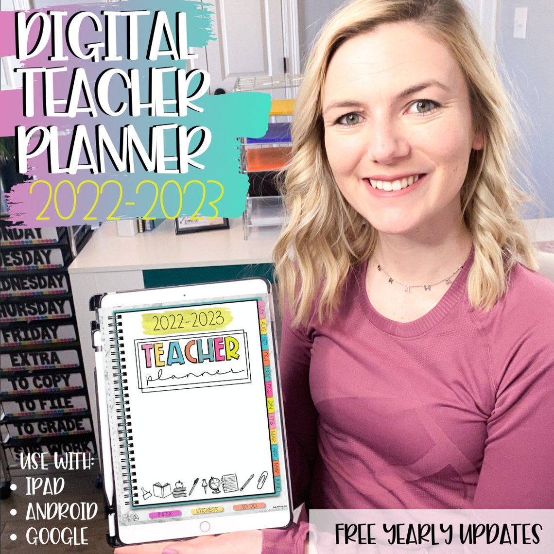 Digital Teacher Planner Digital Teacher Planner for | Etsy