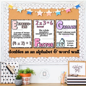 Classroom Math Alphabet, Retro Groovy Classroom Decor, Classroom ...