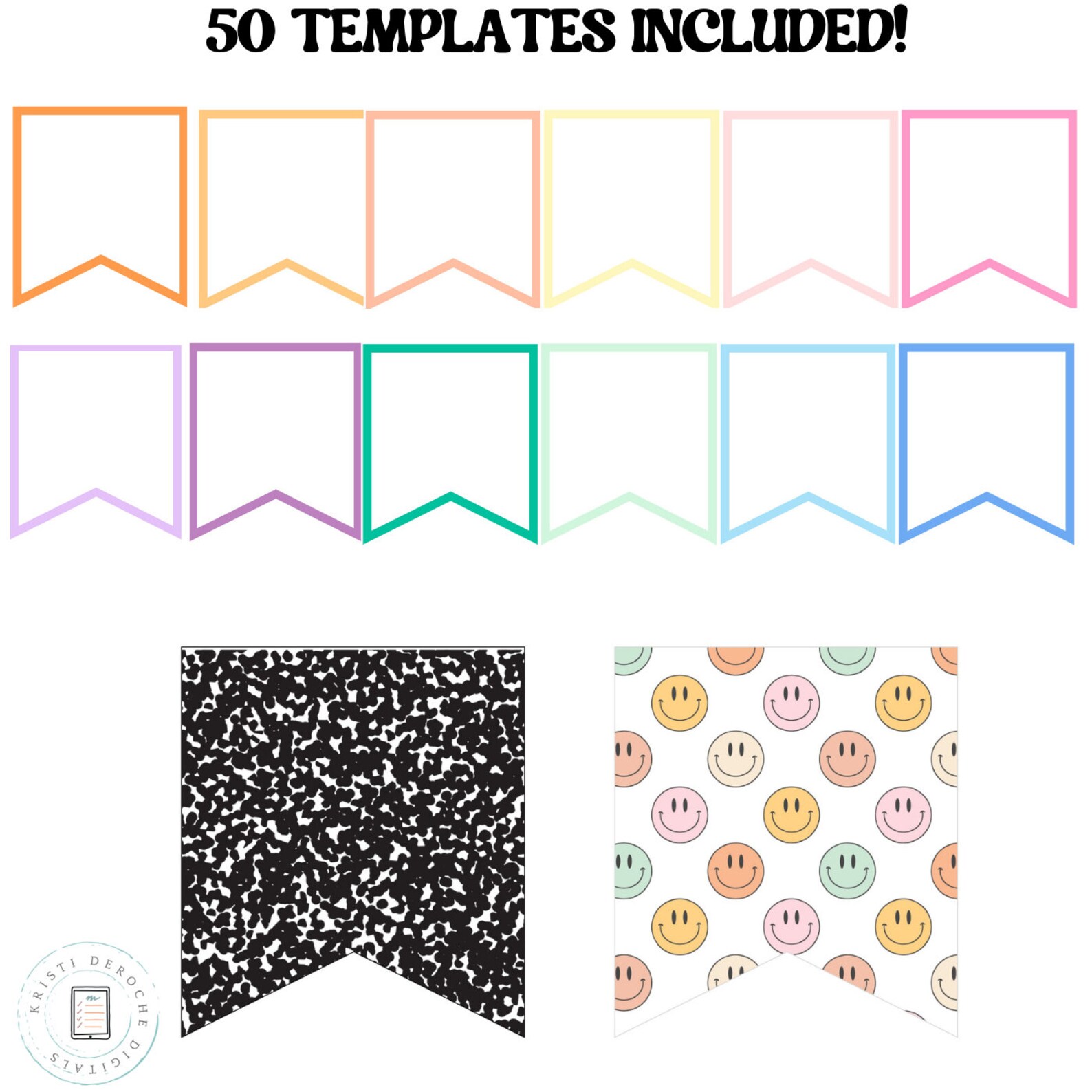 Editable Banner Pennants Retro Groovy Classroom Decor, Classroom ...