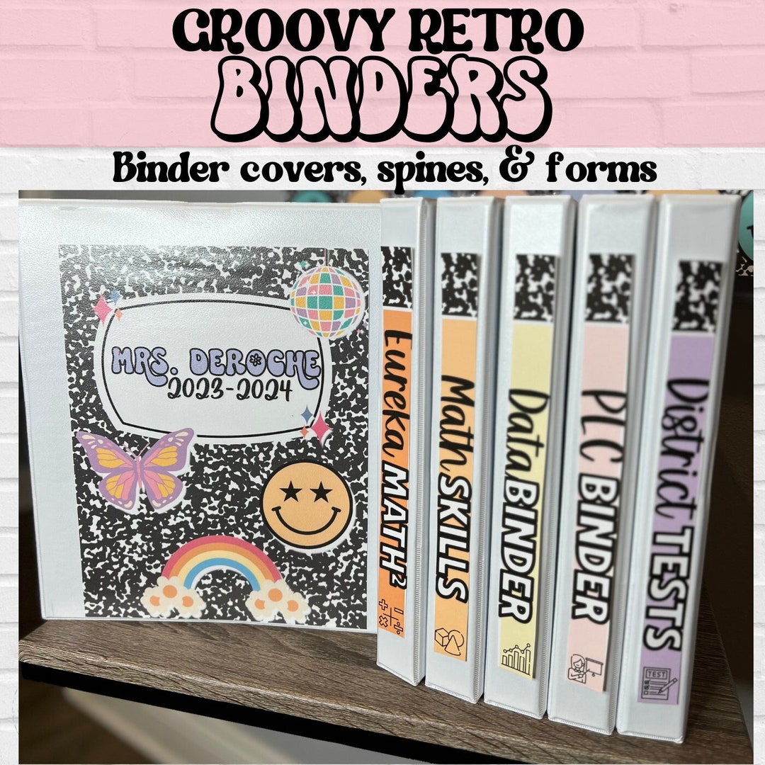 Binder Covers, Spines, and Classroom Forms Retro Groovy Classroom Decor ...