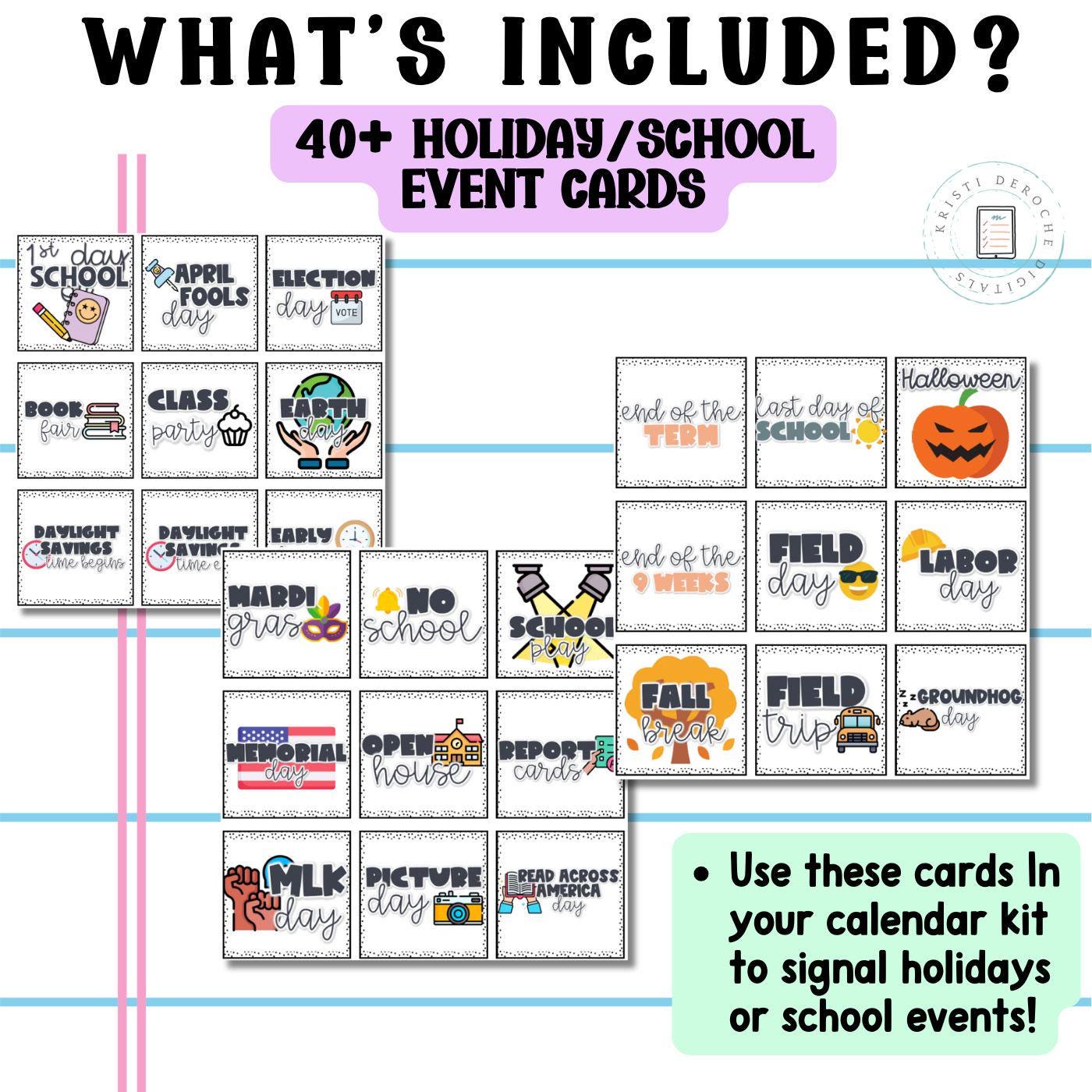 Classroom Calendar, Flip Calendar, Checkered Pastel Classroom Decor ...