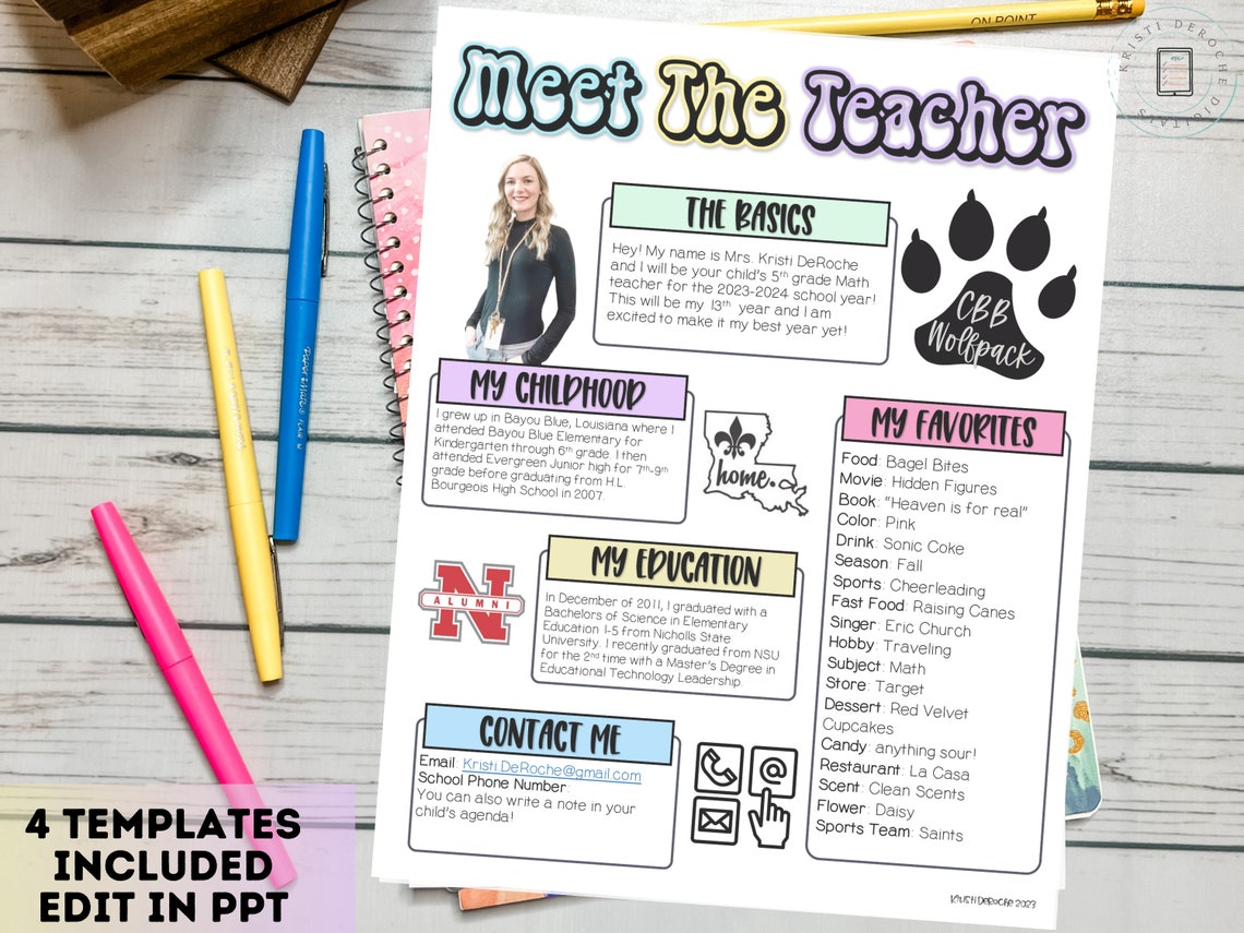 Meet the Teacher Newsletter Template, Editable Newsletter, Back to ...