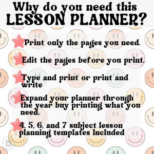 Retro Teacher Lesson Planner | EDITABLE | 2025-2026 | Teacher Binder ...