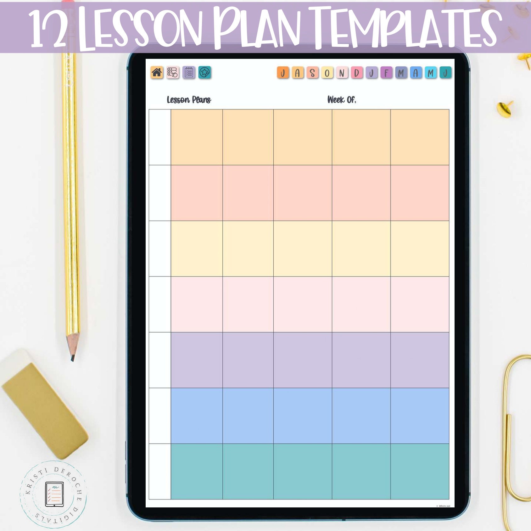 Retro Digital Teacher Planner, iPad Planner, Goodnotes Planner, Retro ...