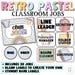 Class Birthday Poster Display for Calm Retro Pastel Classroom Decor ...