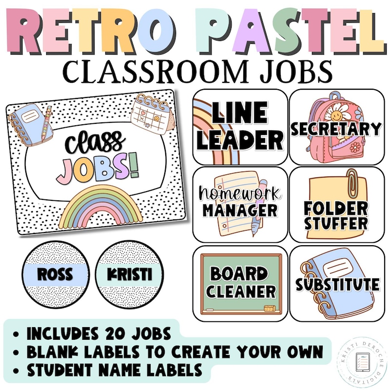 Classroom Jobs Chart - Etsy