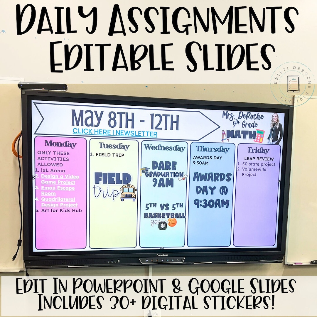 Daily Assignment Slides, Agenda Slides, Digital Stickers, PPT and ...