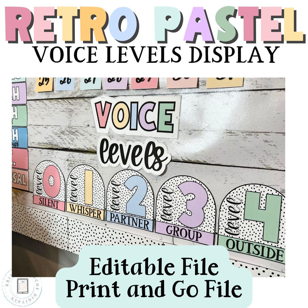 Voice Level Posters for Calm Retro Pastel Classroom Decor Pastel ...