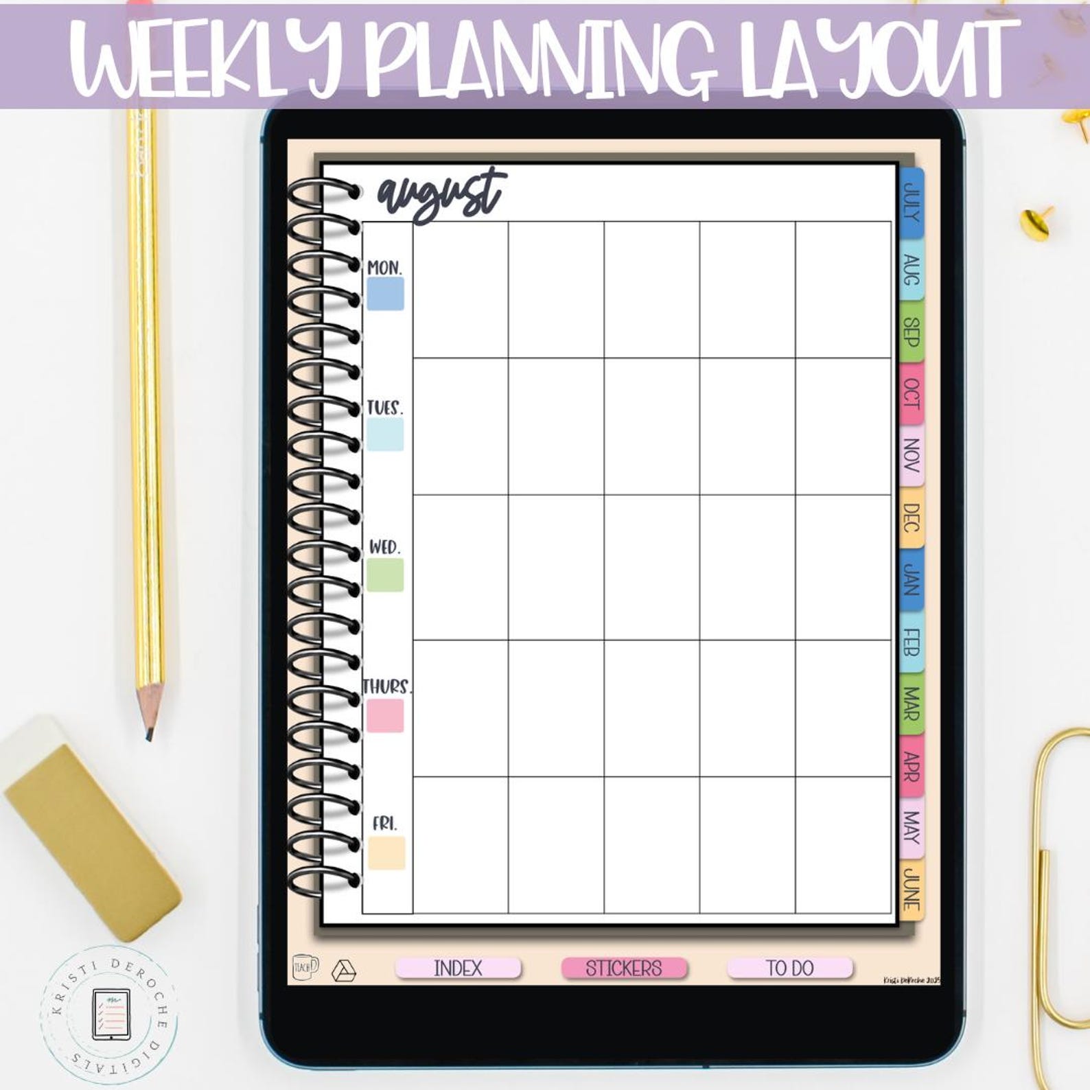 Digital Teacher Planner | Editable | Ipad, Tablet, Google | UNDATED ...