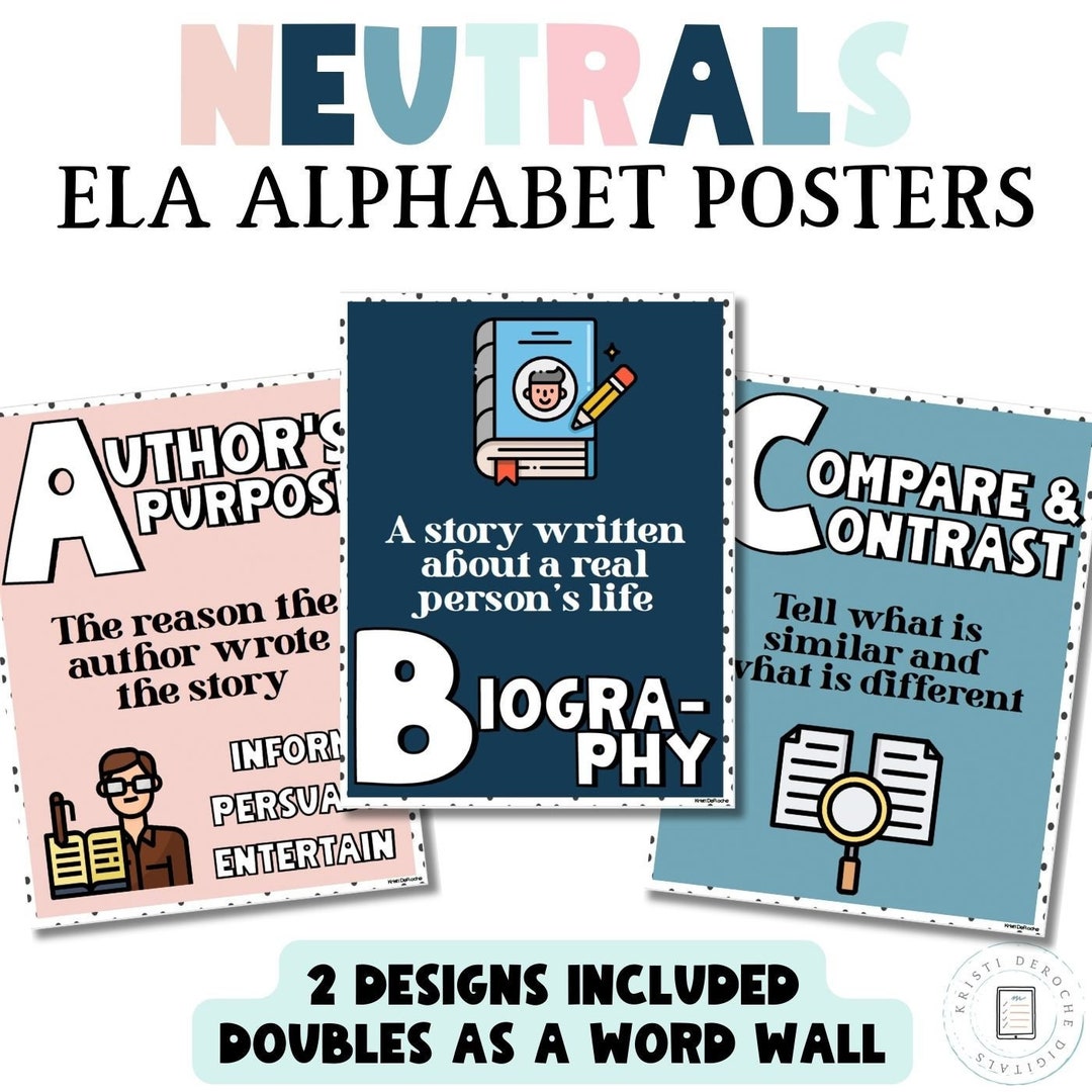 Classroom ELA Alphabet, Neutral Colors Classroom Decor, Classroom ...
