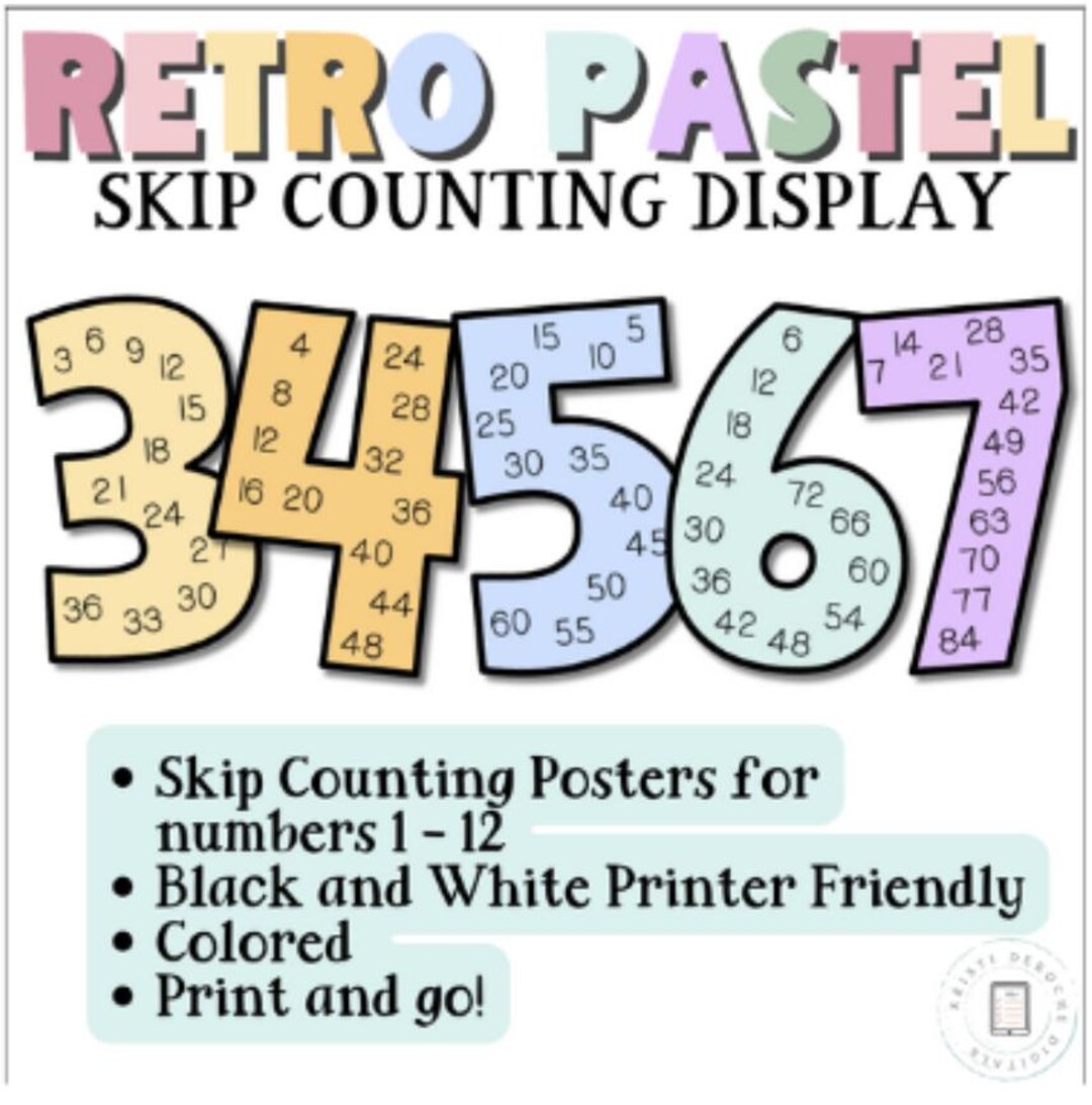 Skip Counting Multiples for Calm Retro Pastel Classroom Decor Pastel ...