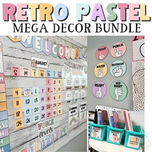 Pastel Classroom Decor Growing Bundle, Retro Pastel Classroom Theme ...