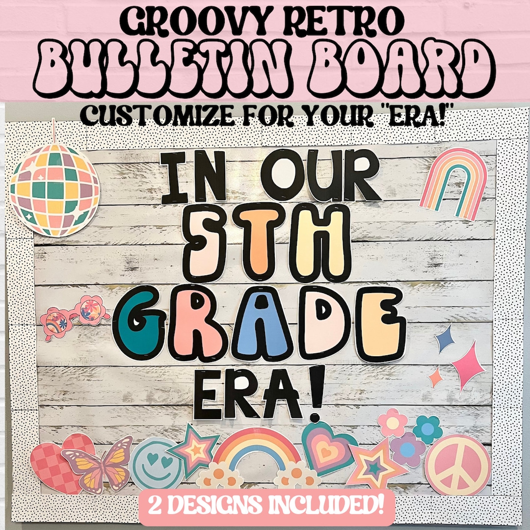 In My Era Bulletin Board Kit Retro Groovy Classroom Decor, Classroom ...