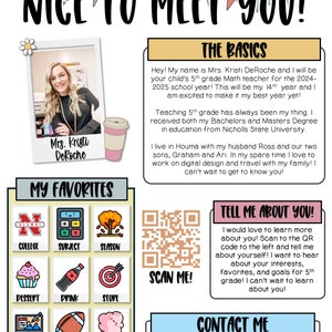 Newsletter for Meet the Teacher Night, Back to School Night ...