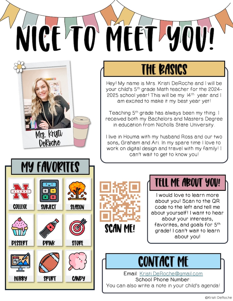 Newsletter for Meet the Teacher Night, Back to School Night ...