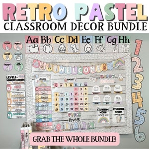 Hand Signal Posters for Calm Retro Pastel Classroom Decor Pastel ...