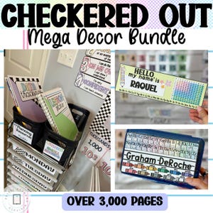 Checkered Classroom Decor Growing Bundle, Checkered Pastel Classroom ...