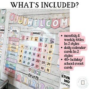 Classroom Calendar, Flip Calendar, Retro Pastel Classroom Decor Pastel ...