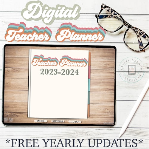 Undated Jan-dec Digital Teacher Planner for Ipad Goodnotes - Etsy