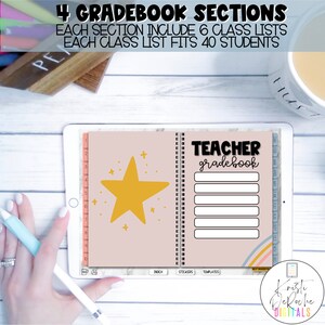 Digital Teacher Planner Boho Rainbow Portrait & Landscape Bundle ...