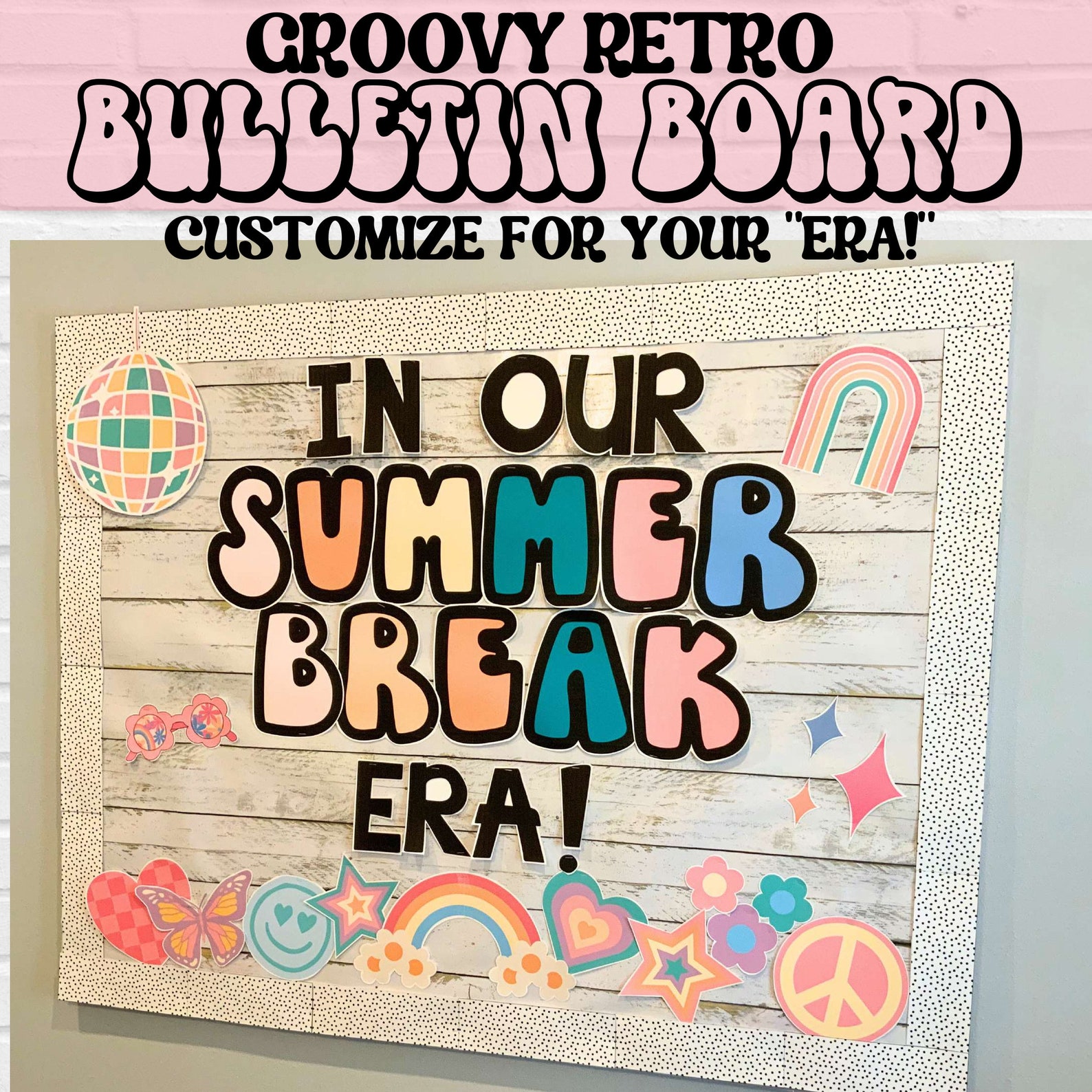 In My Era Bulletin Board Kit Retro Groovy Classroom Decor, Classroom ...