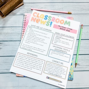 Classroom Newsletter Template, Editable Newsletter, Back to School ...