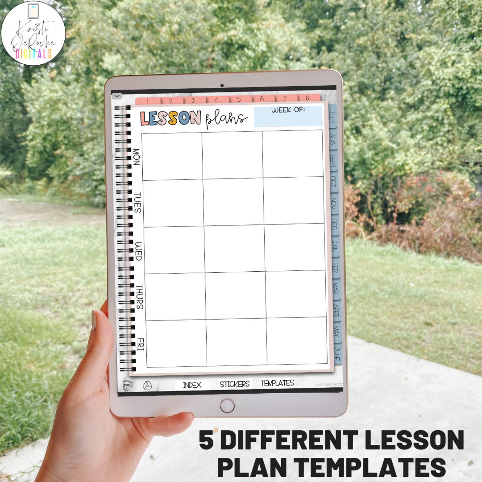 Digital Teacher Planner Boho Rainbow Portrait & Landscape | Etsy