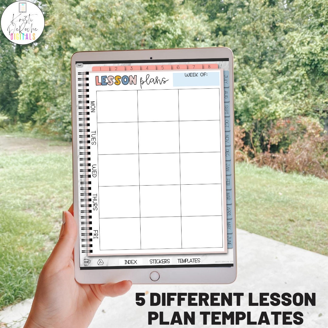 Digital Teacher Planner Boho Rainbow Portrait & Landscape | Etsy