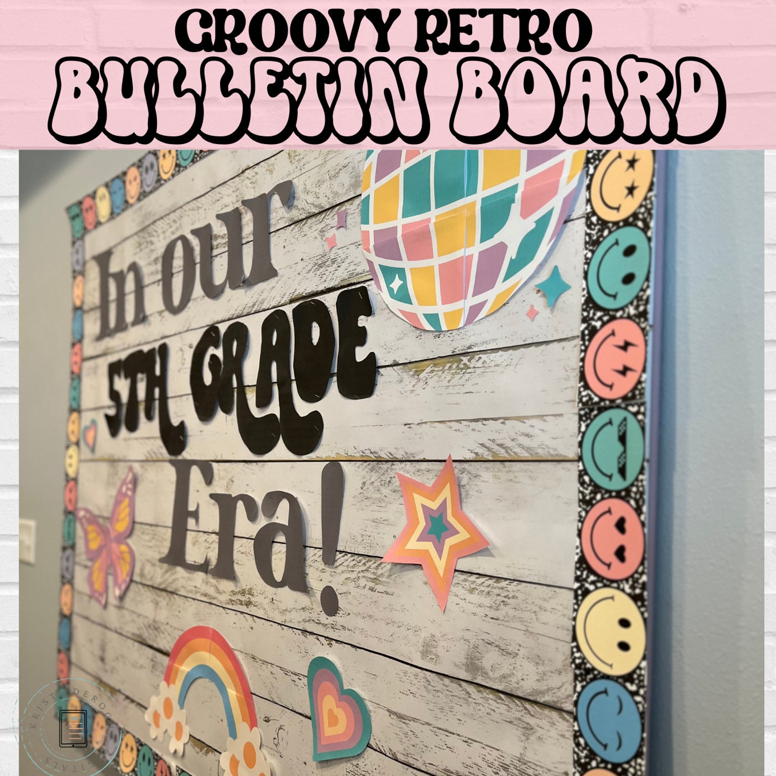 In My Era Bulletin Board Kit Retro Groovy Classroom Decor, Classroom ...