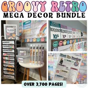 Retro Classroom Decor Bundle, Classroom Decor Kit, Printable Decor ...