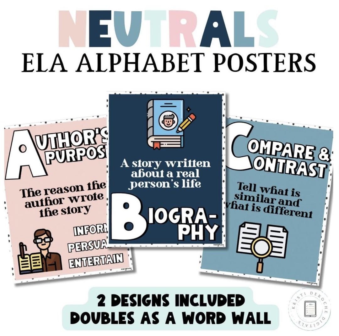 Classroom ELA Alphabet, Neutral Colors Classroom Decor, Classroom ...