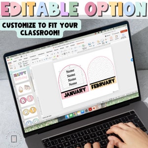 Class Birthday Poster Display for Calm Retro Pastel Classroom Decor ...