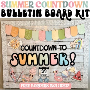 Countdown to Summer Bulletin Board Kit, Groovy Retro Summer, End of ...
