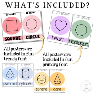 2D and 3D Shape Posters for Calm Retro Pastel Classroom Decor Pastel ...