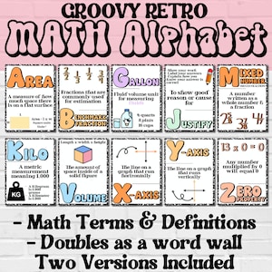 Classroom Math Alphabet, Retro Groovy Classroom Decor, Classroom ...