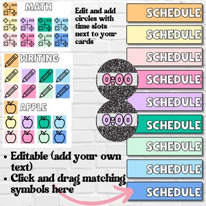 Class Schedule Cards, Retro Groovy Classroom Decor, Editable Schedule ...