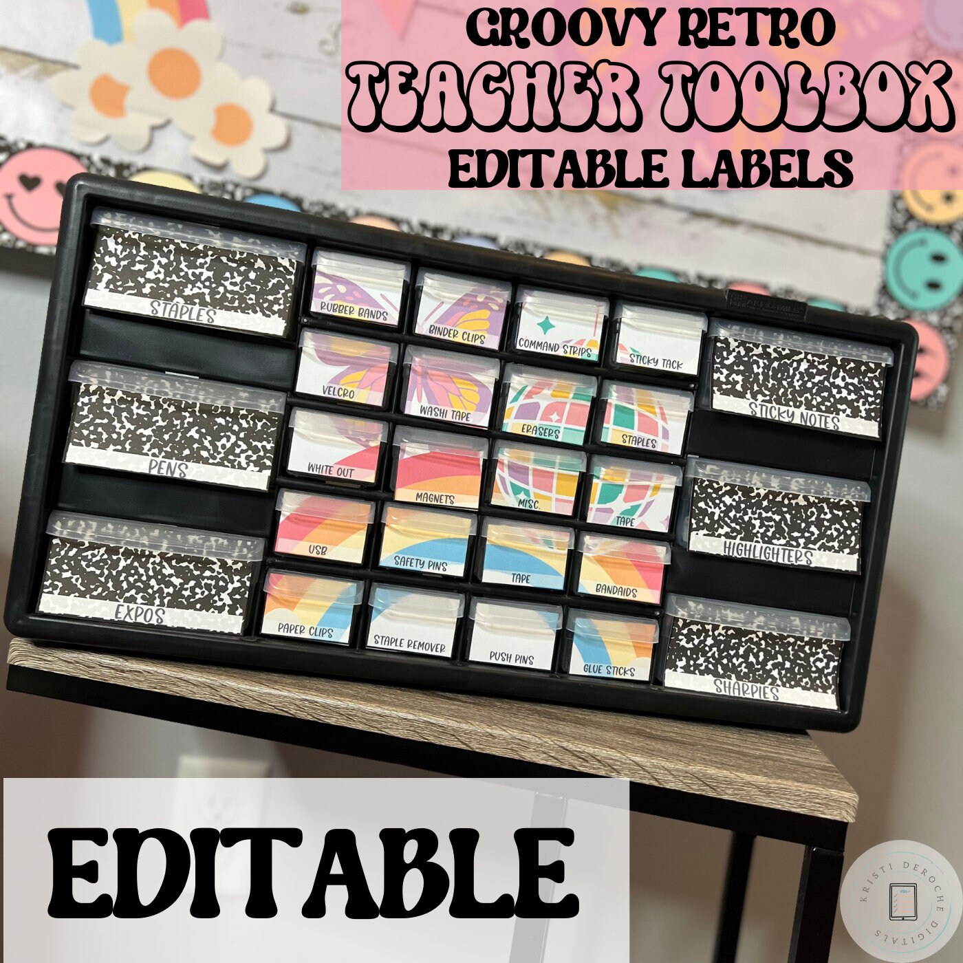 Teacher Toolbox Retro Groovy Classroom Decor, Classroom Printables ...