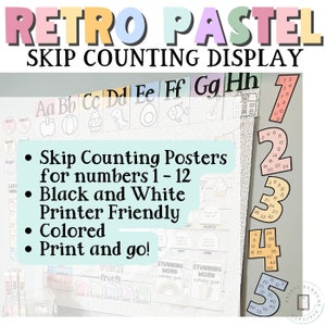 Skip Counting Multiples for Calm Retro Pastel Classroom Decor Pastel ...