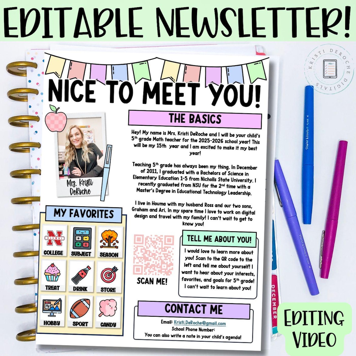 Newsletter for Meet the Teacher Night, Back to School Night ...