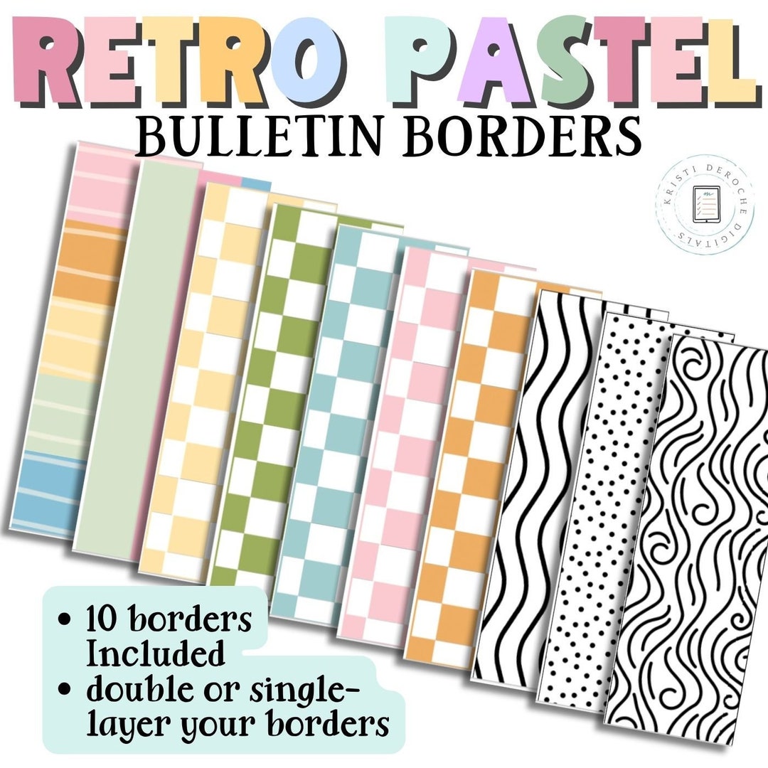 Bulletin Board Borders, Retro Pastel Classroom Decor Pastel Classroom ...